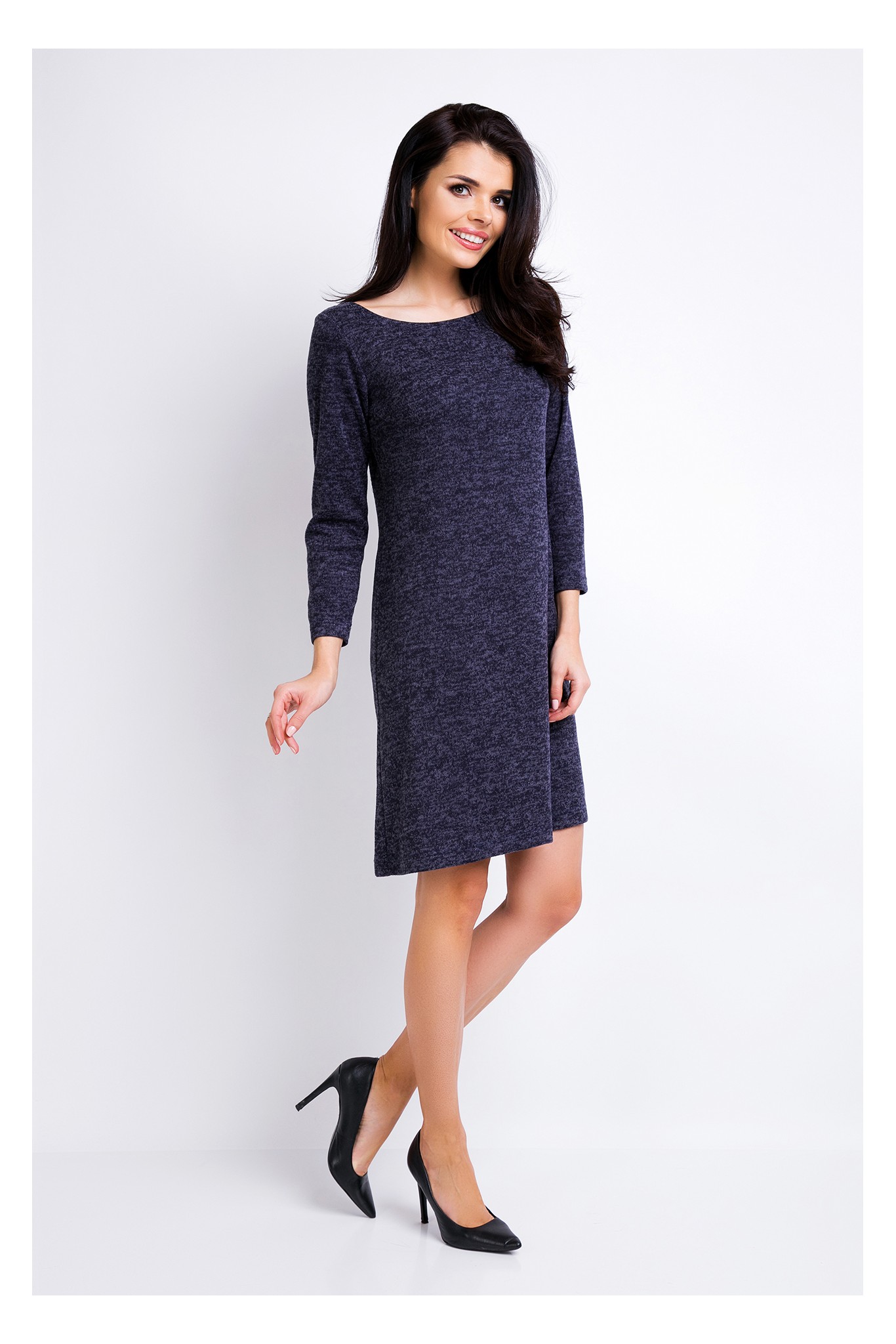 Dress A162 - S, Navy - Outlet - Echogroup.pl