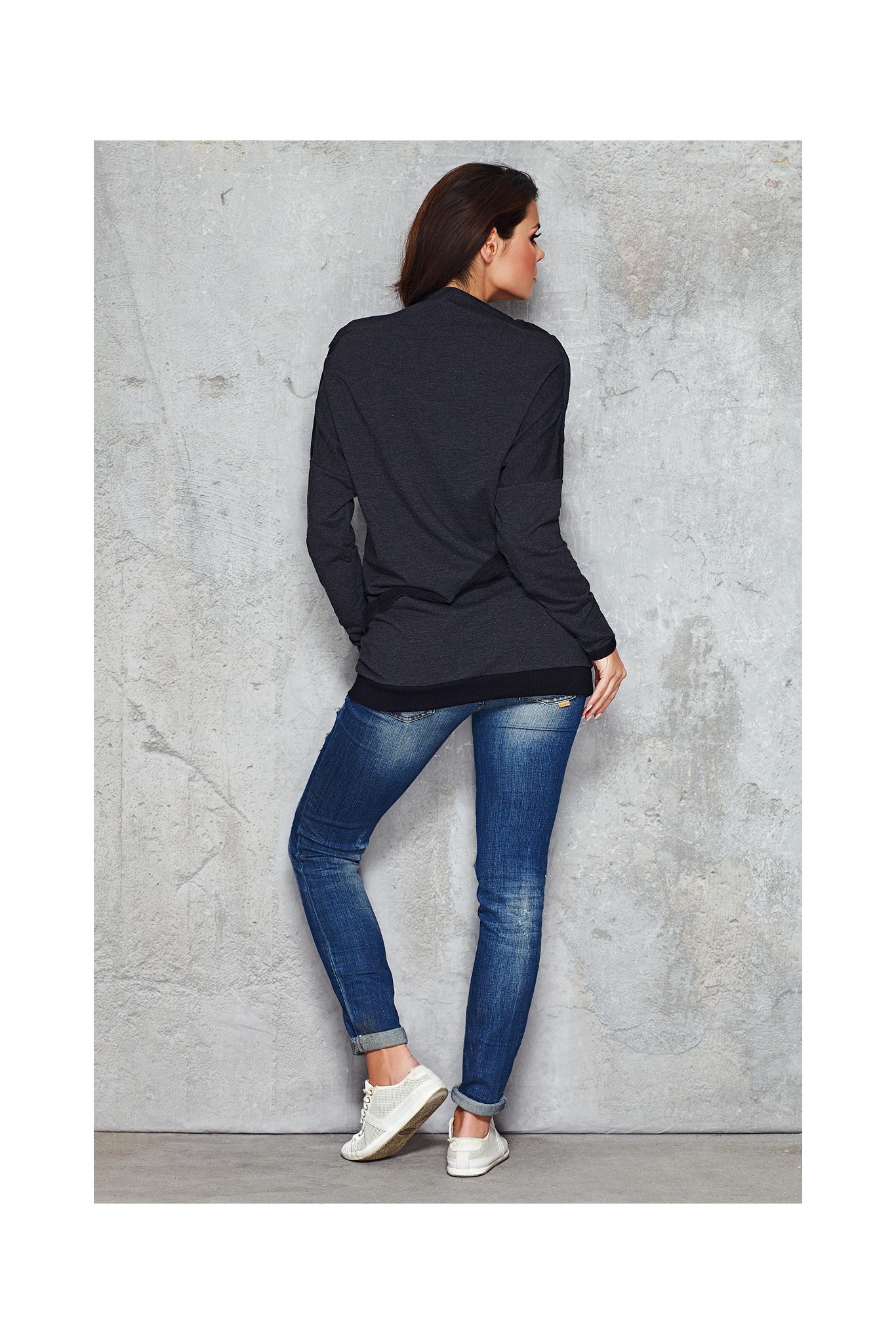 Blouse M072 - S/M, Graphite - Outlet - Echogroup.pl